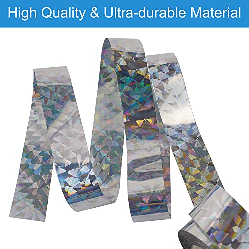 Blissvent Reflective Bird Tape Bird Scare Tape Ribbion, Deterrent Tape for Birds and Pigeons, Flash Double Sided Reflective Tape Outdoor 262 Feet 6 Rolls