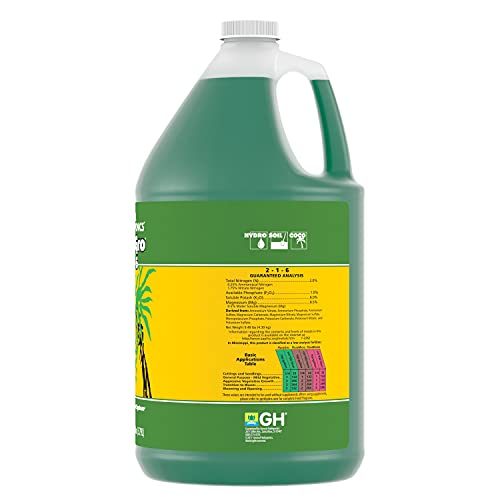 General Hydroponics FloraGro 2-1-6, Use With FloraMicro & FloraBloom, Provides Nutrients For Structural & Foliar Growth, Ideal For Hydroponics, 1-Gallon