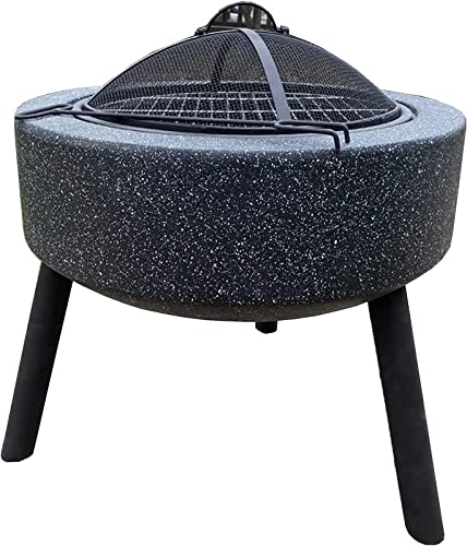 LEAYAN Garden Fire Pit Grill Bowl Grill Barbecue Rack Fire Pit Outdoor fire Pit Table, 23-inch Villa Courtyard Wood Burning fire Pit, Used for Outdoor Cooking and Barbecue