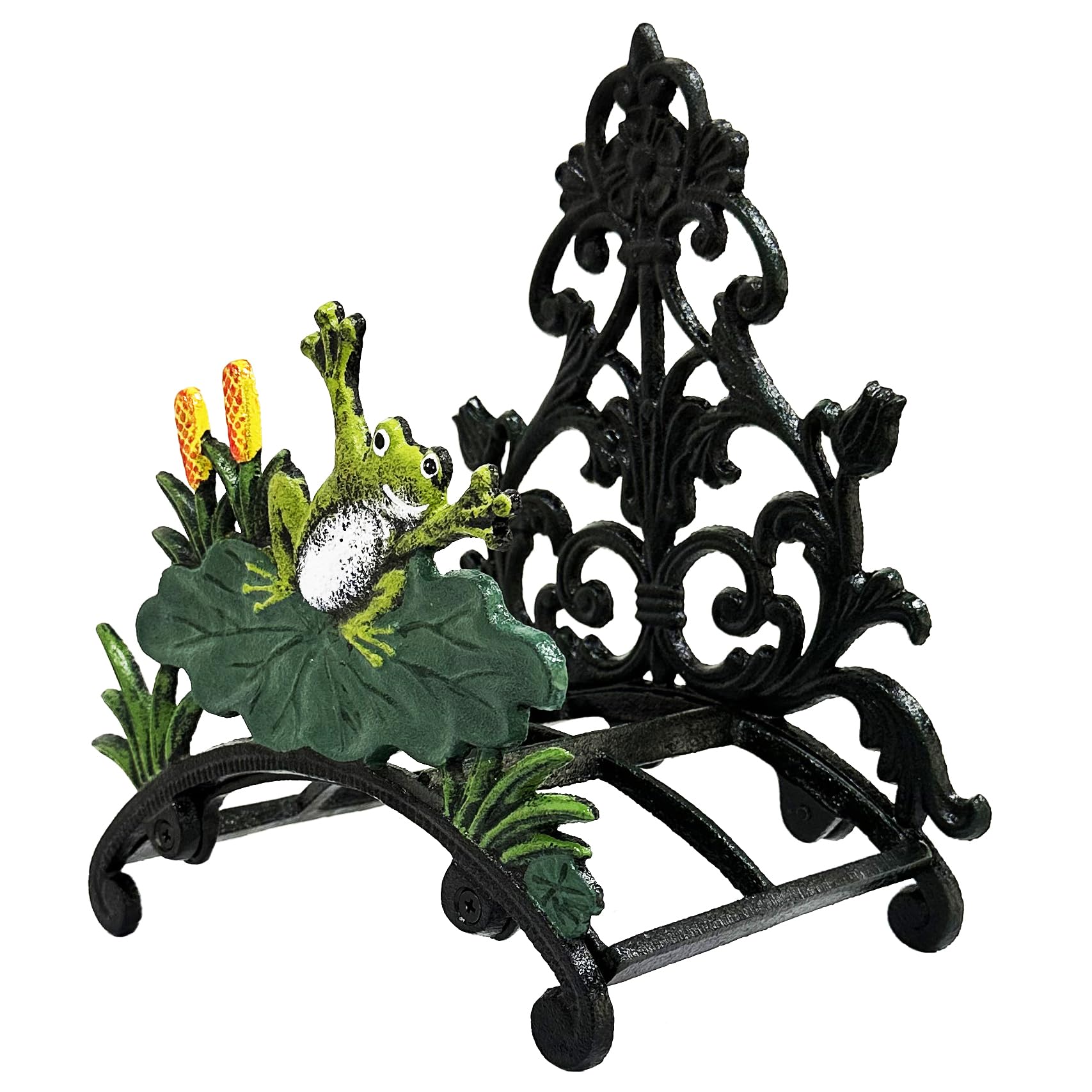 Wall Mounted Garden Hose Holder - Heavy Duty Cast Iron Water Hose Holder for Indoor Outdoor, Garden & Yard Decoration Water Pipe Hanger, Metal Sturdy Hose Rack Reel Storage Butler (Frog)