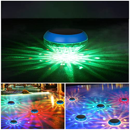 Floating Pool Lights Solar Powed,LED Pool Lights with RGB Color Changing Waterproof Solar Pood Lights for Swimming Pool at Night,Outdoor LED Pool Lights That Float for Pool,Pond,Hot tub,Garden-1 PACK