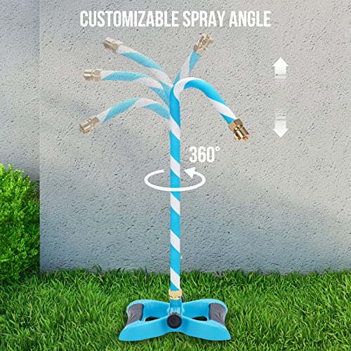 DRNCURN Misters for Outside Patio, Portable Misting Cooling System with Three Spary Nozzles, Stand Flexible&Adjustable Mister for Outdoor Patio Cooling Pool BBQ Kids Water Playing