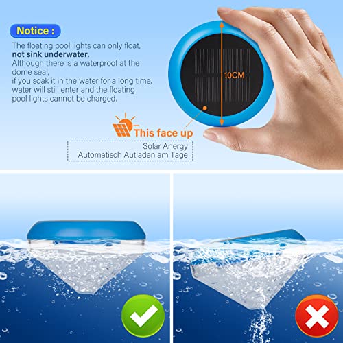 Floating Pool Lights Solar Powed,LED Pool Lights with RGB Color Changing Waterproof Solar Pood Lights for Swimming Pool at Night,Outdoor LED Pool Lights That Float for Pool,Pond,Hot tub,Garden-1 PACK