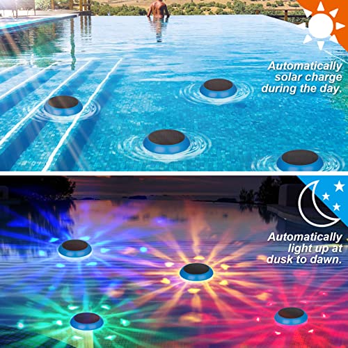 Floating Pool Lights Solar Powed,LED Pool Lights with RGB Color Changing Waterproof Solar Pood Lights for Swimming Pool at Night,Outdoor LED Pool Lights That Float for Pool,Pond,Hot tub,Garden-1 PACK