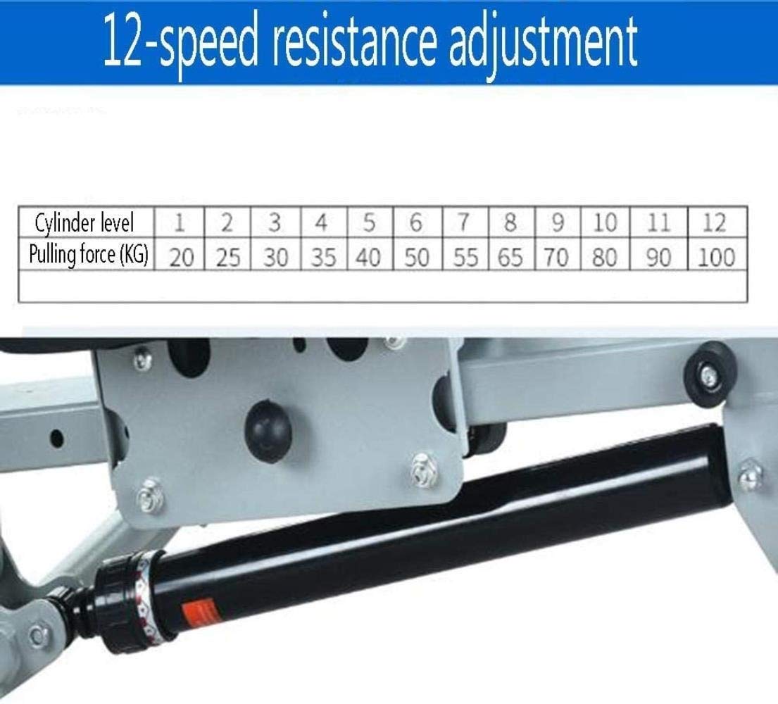 Rowing Machine for Home Use Foldable, Hydraulic Rower Trainer Indoor Foldable Rowing Machine, 12 Adjustable Resistance, Hd Data Display, Maximum Load 120kg, Fitness Equipment