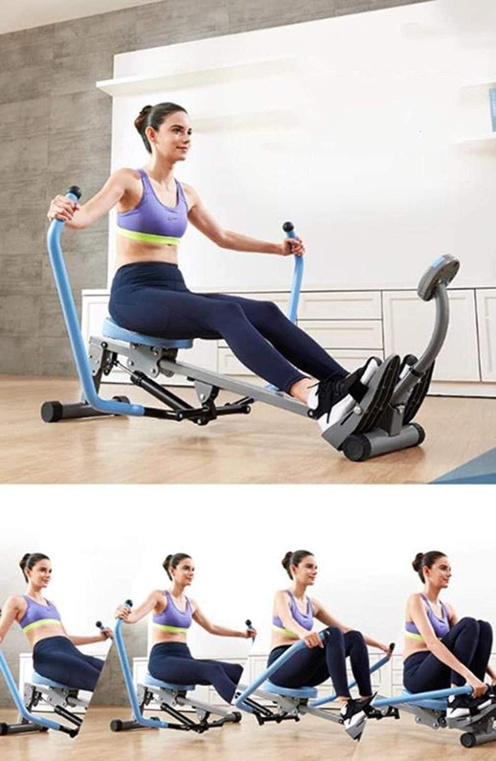 Rowing Machine for Home Use Foldable, Hydraulic Rower Trainer Indoor Foldable Rowing Machine, 12 Adjustable Resistance, Hd Data Display, Maximum Load 120kg, Fitness Equipment