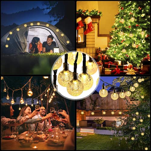 TCJJ 100 LED 39FT Crystal Globe Solar Fairy Lights, String Lights Outdoor, Waterproof Patio Lights Solar Powered Decorative with 8 Lighting Modes for Party Garden Yard