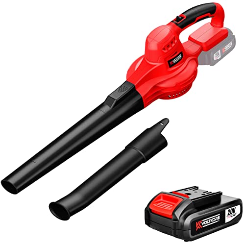 Cordless Leaf Blower, 20V Battery Powered Leaf Blower - VOLTKORE Electric Handheld Leaf Blower for Blowing Leaves, Dust, Snow in Patio, Garden.(Quick Charger & Battery Included) - 2023 Upgraded