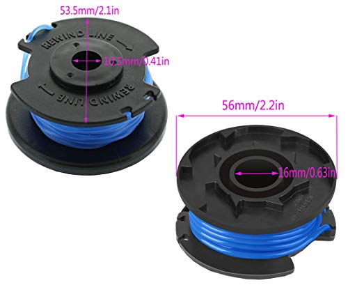 TOPEMAI AC14RL3A String Trimmer Replacement Spool Line 0.065β for Ryobi One+ 18V, 24V, and 40V Cordless Trimmers(8 Spools + 2 522994001 Caps)