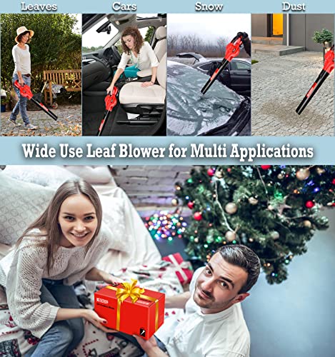 Cordless Leaf Blower, 20V Battery Powered Leaf Blower - VOLTKORE Electric Handheld Leaf Blower for Blowing Leaves, Dust, Snow in Patio, Garden.(Quick Charger & Battery Included) - 2023 Upgraded