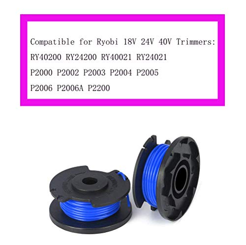 TOPEMAI AC14RL3A String Trimmer Replacement Spool Line 0.065β for Ryobi One+ 18V, 24V, and 40V Cordless Trimmers(8 Spools + 2 522994001 Caps)