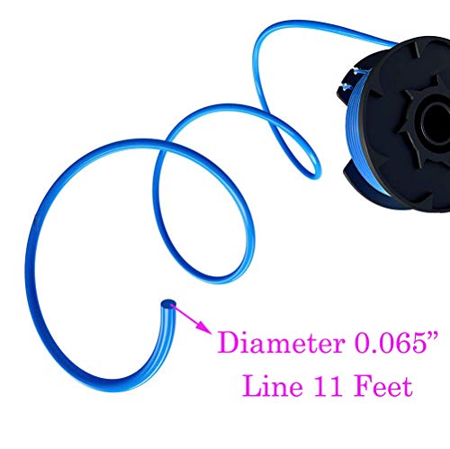 TOPEMAI AC14RL3A String Trimmer Replacement Spool Line 0.065β for Ryobi One+ 18V, 24V, and 40V Cordless Trimmers(8 Spools + 2 522994001 Caps)