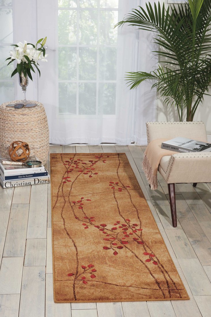 Nourison Somerset Rustic Latte 5'6" x ROUND Area-Rug, Easy-Cleaning, Non Shedding, Bed Room, Living Room, Dining Room, Kitchen (6 Round)