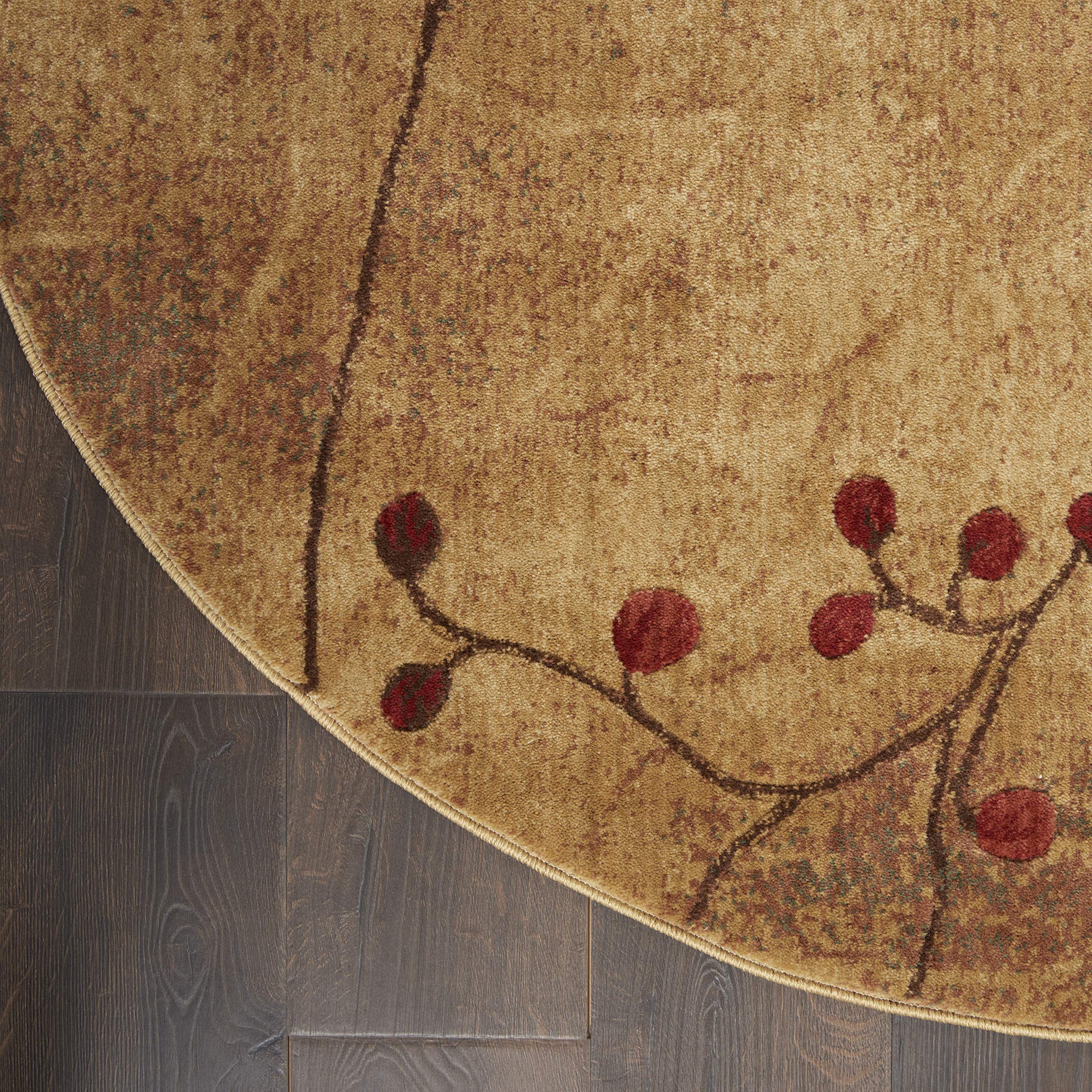 Nourison Somerset Rustic Latte 5'6" x ROUND Area-Rug, Easy-Cleaning, Non Shedding, Bed Room, Living Room, Dining Room, Kitchen (6 Round)