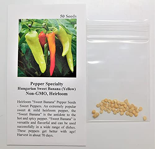 David's Garden Seeds Pepper Specialty Banana Sweet 6332 (Yellow) 25 Non-GMO, Heirloom Seeds