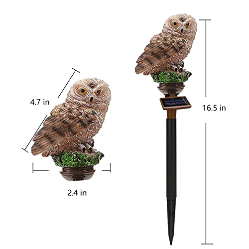 YUEFA Solar owl Light, 3 Pack owl LED Light, Garden owl Outdoor Waterproof,Garden Yard Lawn Landscape Lighting Decoration (Brown)