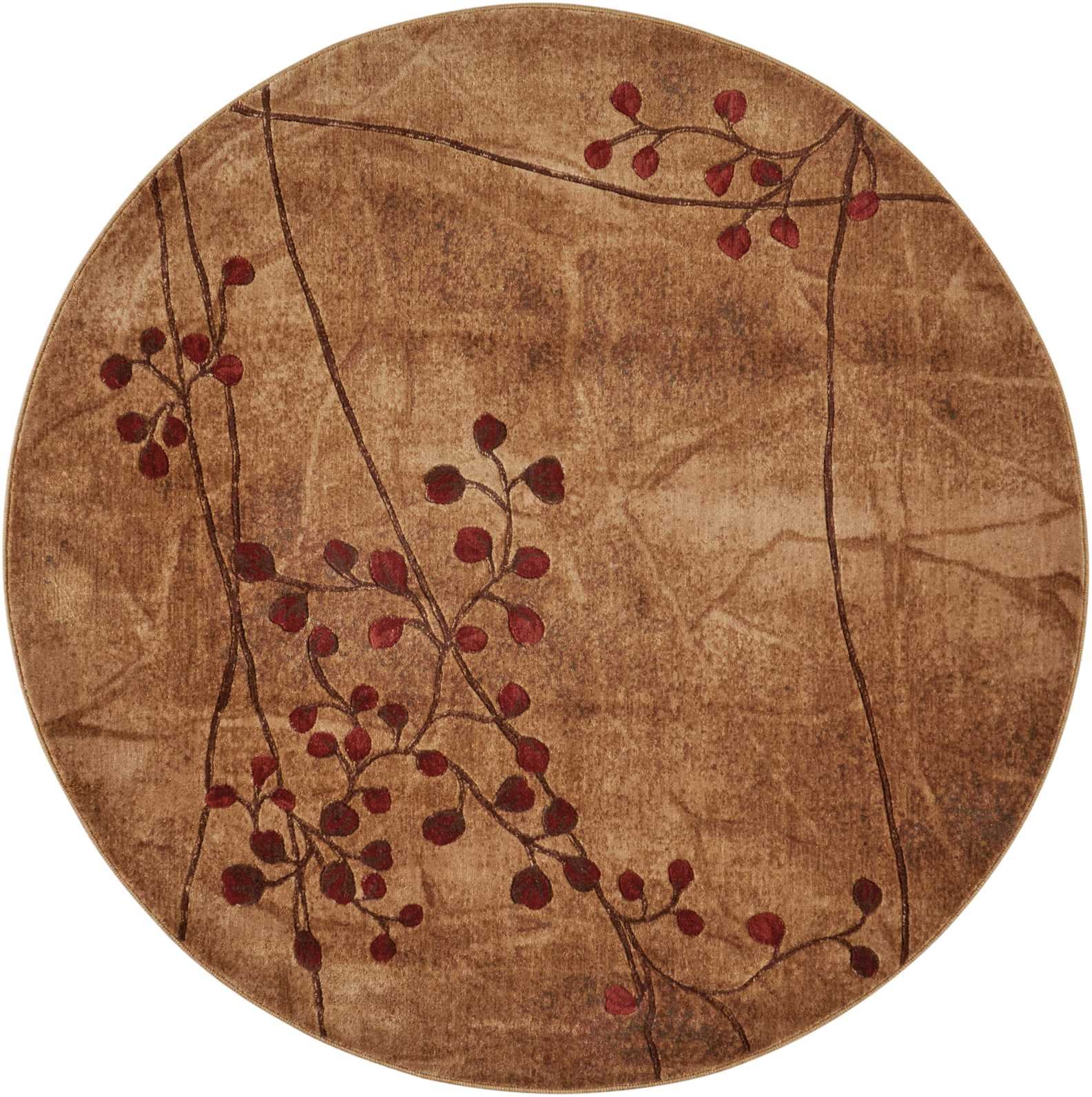 Nourison Somerset Rustic Latte 5'6" x ROUND Area-Rug, Easy-Cleaning, Non Shedding, Bed Room, Living Room, Dining Room, Kitchen (6 Round)
