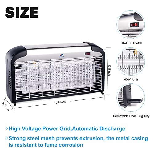 SUPERDRIVE Electric Bug Zapper,Effective 4200V 30W Electronic Indoor Mosquito Zapper Fly Trap Wasp Killer for Mosquito,Fly,Moth,Wasp Insect Killer for Bedroom, Kitchen, Restaurant Indoor Patio Garden