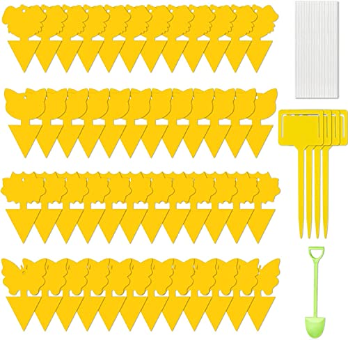 54 Pieces Sticky Fruit Fly Trap,Dual-Side Fruit Fly and Fungus Gnat Sticky Catcher Trap for Indoor Outdoor Fruit Fly,Fungus Gnats,Mosquito,Flying Insect Bug Pest,White Flies YUEQINGLONG