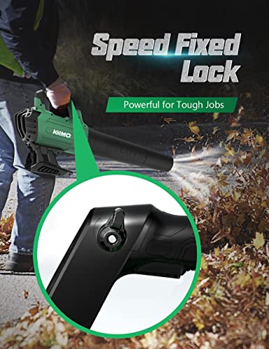 KIMO Cordless Leaf Blower - 400CFM Battery-Powered Blower for Blowing Wet Leaves, Snow Debris and Dust, 20V Electric Leaf Blower with Battery & Charger for Lawn Care Garden Yard Work Around The House
