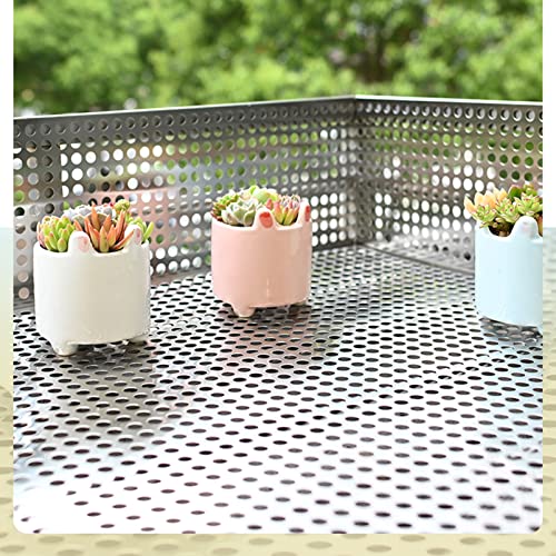 4 PCS Stainless Steel Perforated Plate Round mesh Breathable mesh Shield Gasket, Balcony Protection Net Dryer Vent Metal Screen Grilles, Garden Fence Mesh Sheet Plate Balustrade Infill Panels