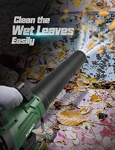 KIMO Cordless Leaf Blower - 400CFM Battery-Powered Blower for Blowing Wet Leaves, Snow Debris and Dust, 20V Electric Leaf Blower with Battery & Charger for Lawn Care Garden Yard Work Around The House