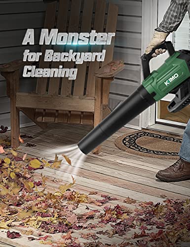 KIMO Cordless Leaf Blower - 400CFM Battery-Powered Blower for Blowing Wet Leaves, Snow Debris and Dust, 20V Electric Leaf Blower with Battery & Charger for Lawn Care Garden Yard Work Around The House