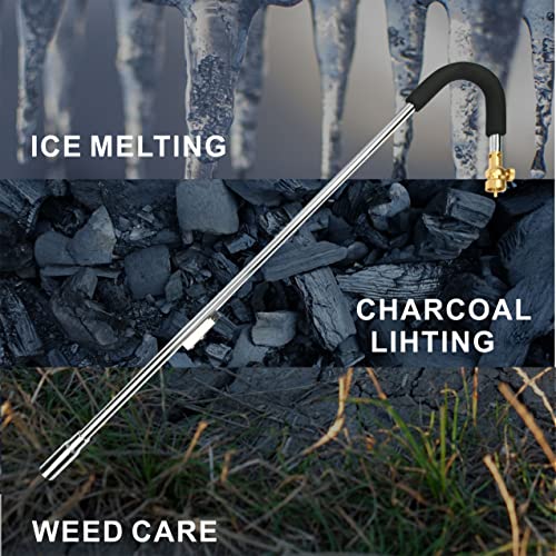 CAMPFIRE Propane Torch Weed Burner Propane Weed Torch with Turbo Trigger Push Button Igniter,Garden Torch for Weeds for Roof Asphalt,Ice Snow,Road Marking,Charcoal