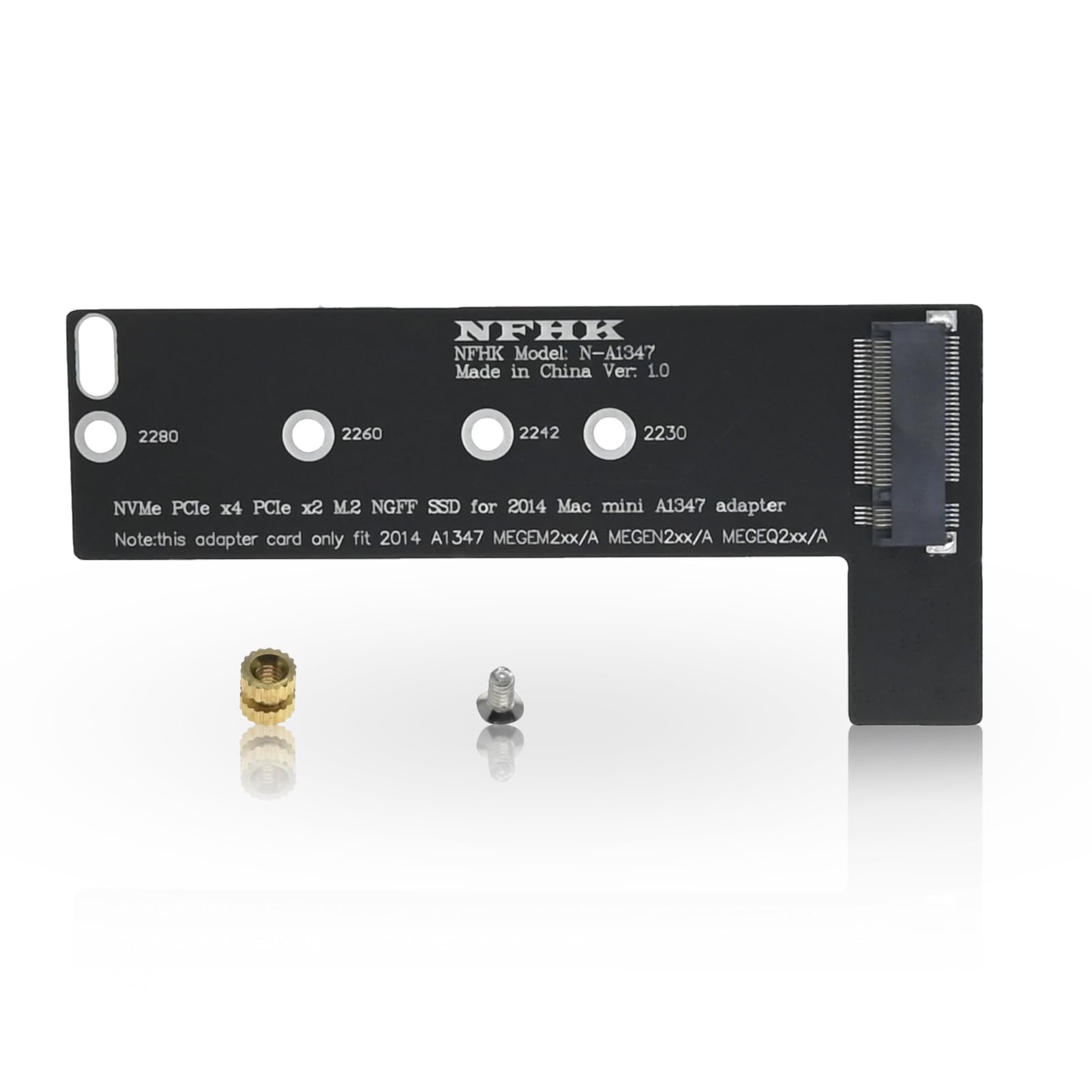 Lzcdelyxiao NVME SSD Convertor Card M.2 NGFF M-Key Solid State Disk Compatible with 2014 Mac Mini Late A1347 MEGEM2 MEGEQ2 MEGEN2 with 2 Screws