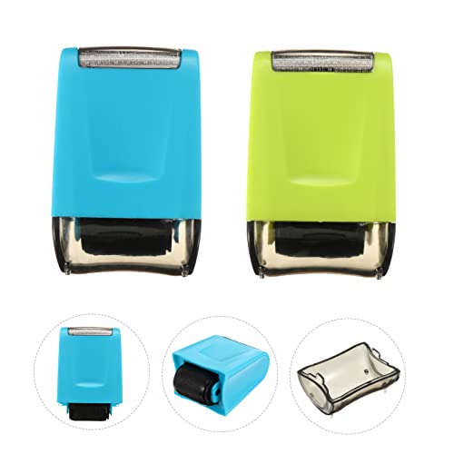 NUOBESTY 4 Pcs Seal Postage Stamps Forever id Stamp Roller Confidential Ink Stamps Identity Roller Identity Prevention Postal Stamp Privacy Hand- held Rollers Protection Plastic Material