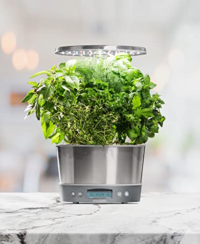 AeroGarden Harvest Elite 360 with Gourmet Herb Seed Pod Kit - Hydroponic Indoor Garden, Stainless Steel