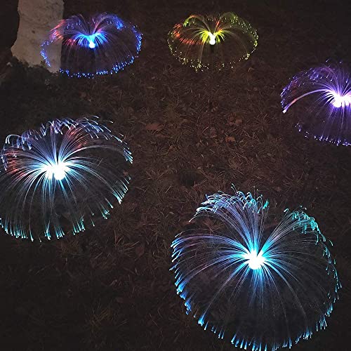 Epicgadget Solar Weeping Willow Firework Light, Outdoor Jellyfish Solar Garden Decorative Stake Lights for Walkway Pathway Backyard Christmas Decoration Parties (2 Pieces) (Multi-Colored)