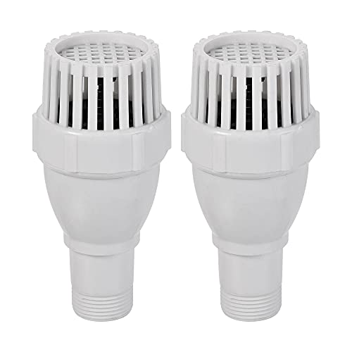 uxcell Foot Valve, G3/4 Thread Filter Strainer Check Valve for Home Garden Water Well Pump Pool, PVC, White Pack of 2