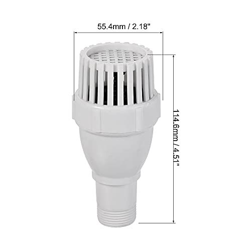 uxcell Foot Valve, G3/4 Thread Filter Strainer Check Valve for Home Garden Water Well Pump Pool, PVC, White Pack of 2