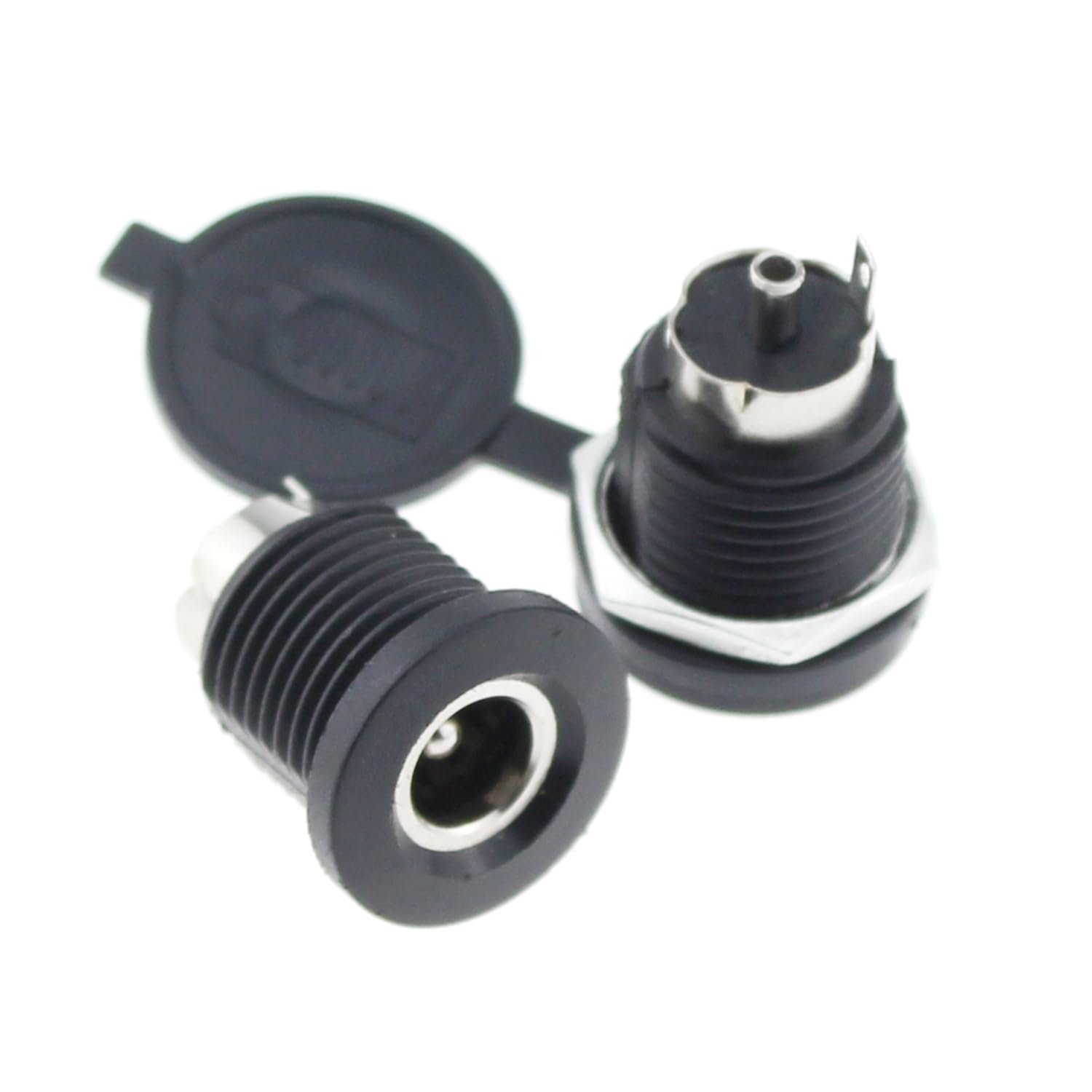 MTQY 5PCS 5.5x2.1mm DC Power Socket 50V 10A 2.1mm x 5.5mm Panel Mount Connector Adapter with Prewelded Wire and Waterproof Plug for Telephone Video Communication Audio