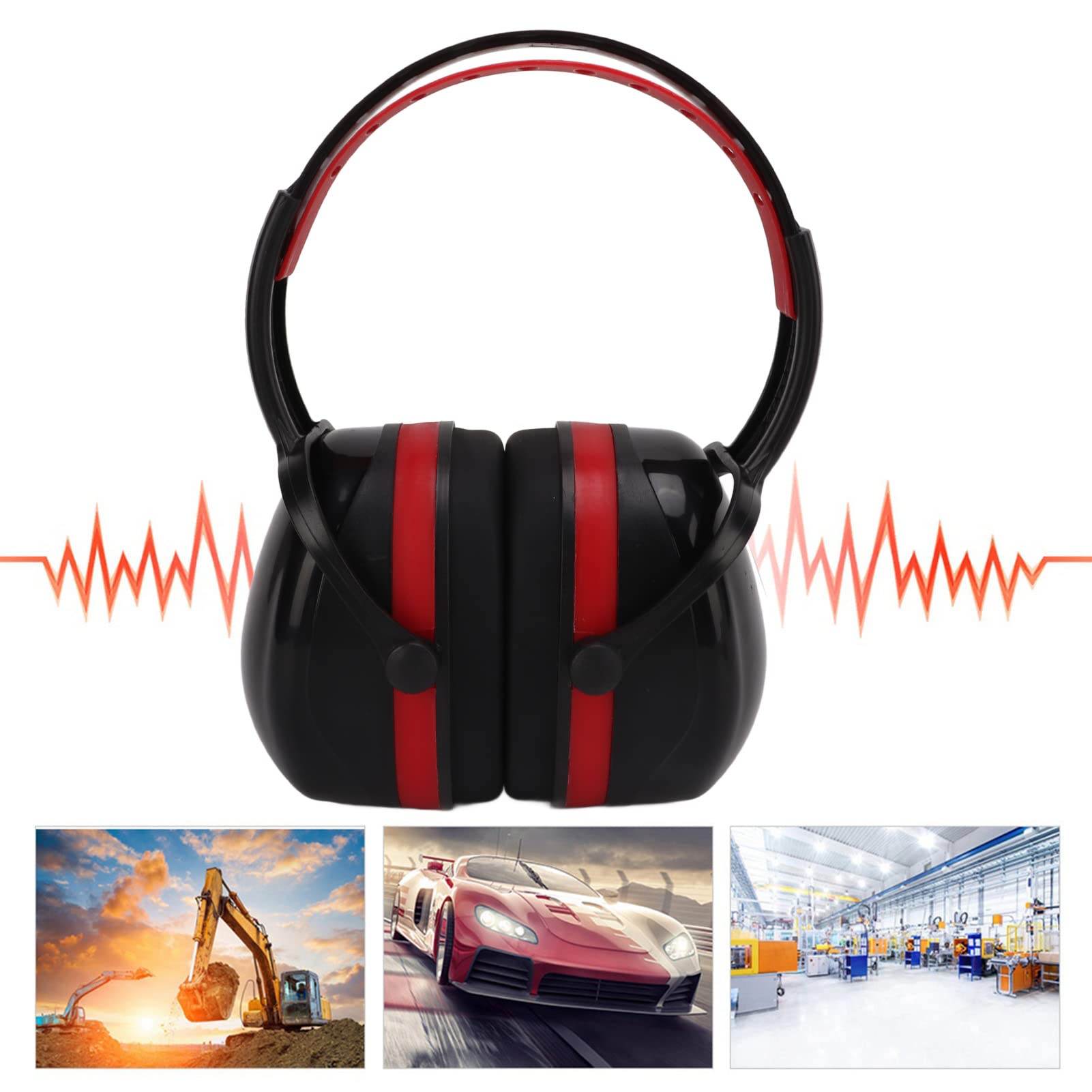 Natudeco Noise Reduction Ear Muffs Hearing Protection Earmuffs Ear Protection Defenders Headband 24dB NRR Adjustable 360° Rotating Shell for Hearing Protection