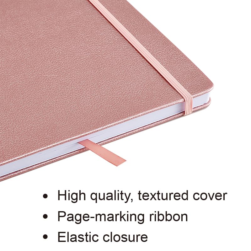 2024 Planner - Weekly Planner with Monthly Pages, 5.6" x 8.2", Vegan Leather Hardcover, Elastic Band and Pen Holder, Rose