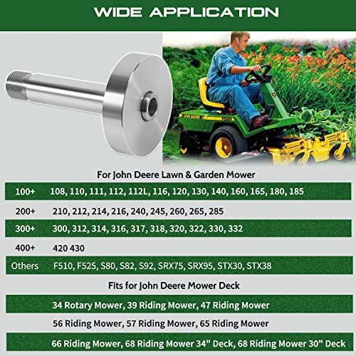 Bzsunway Replace for John Deere AM39912 Deck Drive Spindle Shaft Compatible with F510 F525 SRX75 SRX95 STX30 STX38 Lawn Mowers Garden Tractors