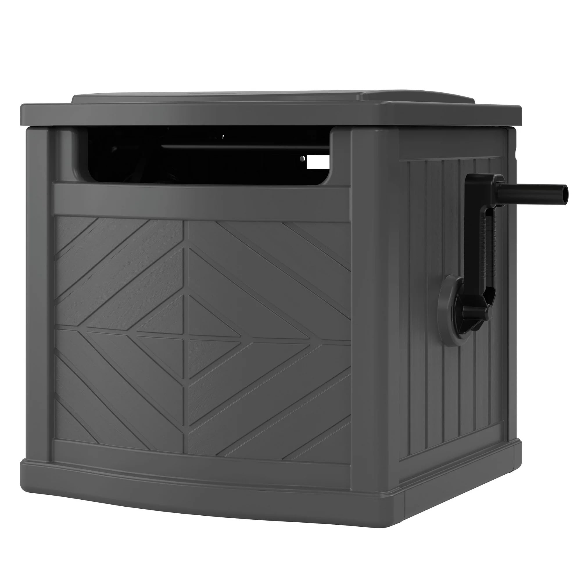 Hose Reel Resin Hose Reel Cart 150 ft Outdoor Hose Storage Reel with Crank Handle, Lid, and Slide Rail Guide 100' Hose Capacity