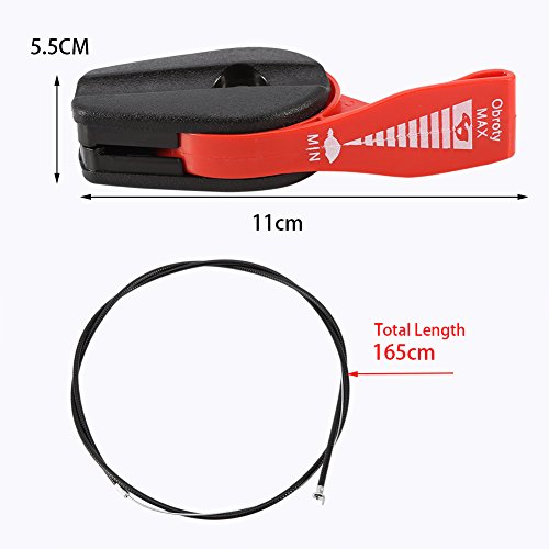 65 Inch Universal Lawn Mower Throttle Cable Switch Control Garden Machine Fitting Throttle Cable Lawn Mower Control Switch Lever Handle Kit for Electric Petrol Lawnmowers(Black)