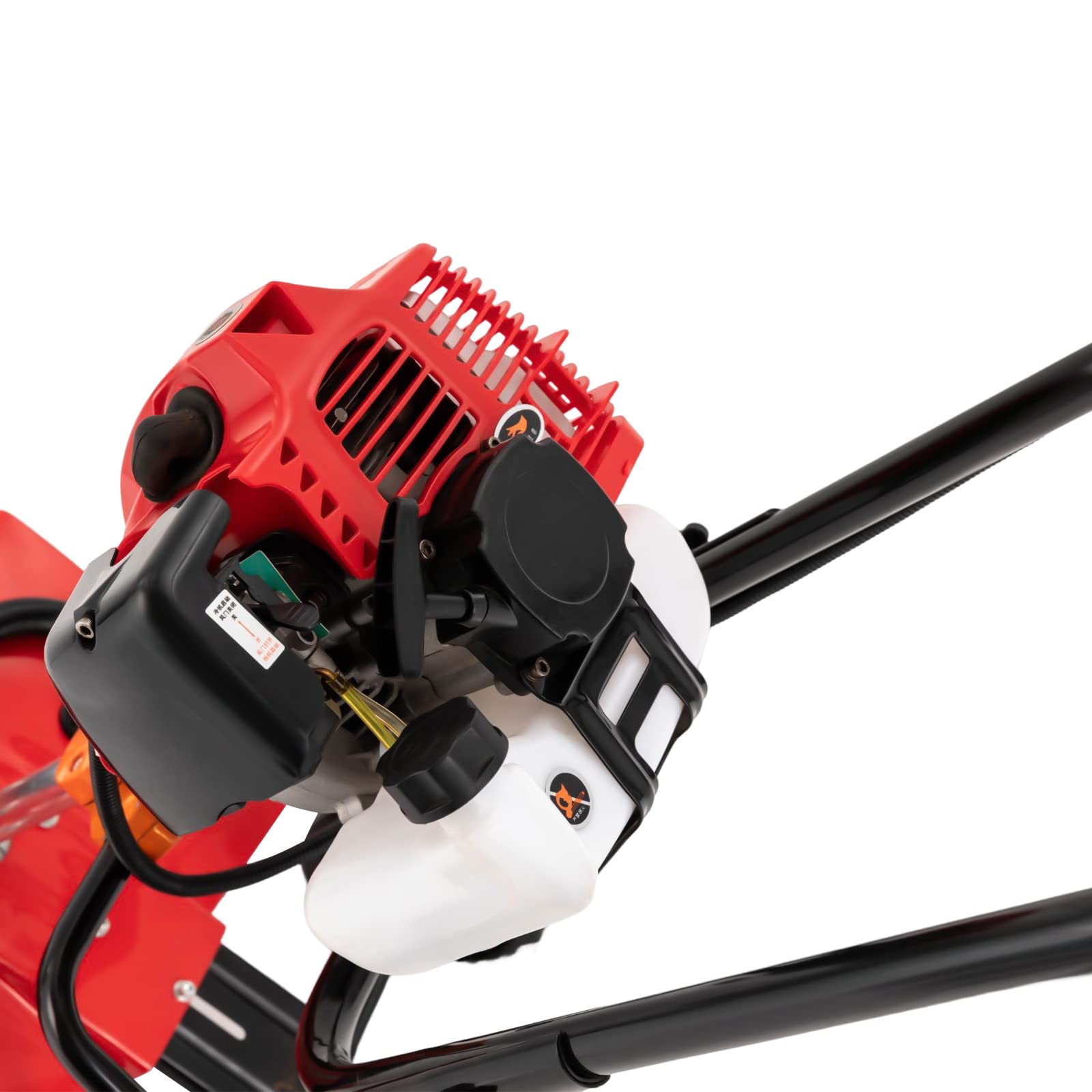 Mini Tiller Cultivator, Garden Tiller, Powerful 52cc 2-Cycle Gas Powered Hand Rotary Cultivator Rototiller, Garden Tool Cordless with Long Handle, Air-Cooled