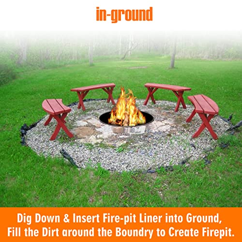 FEBTECH fire Rings for Outdoors Heavy Duty β fire Pit Ring 60 inch β Fire Pit Insert Round DIY fire Pit Liner - Above or In-Ground fire Ring for Outdoor Garden Patio Camping Bonfire