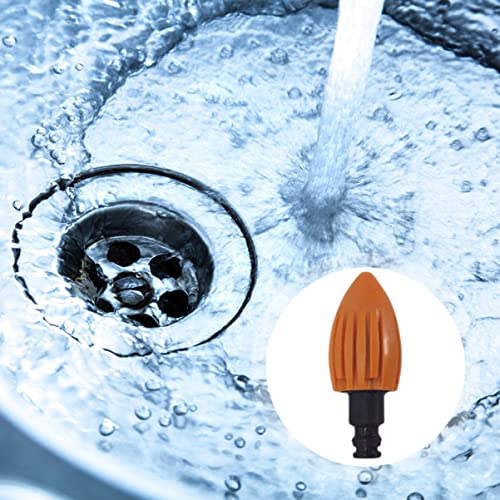 Angoily Head Garden Machine Accessories Clog Hose Black Flush Plastic Sewer Drain Connector Tools Orange Gutter Parts Water Flushing Nozzle Softer Washer Jetter Power Pressure Remover