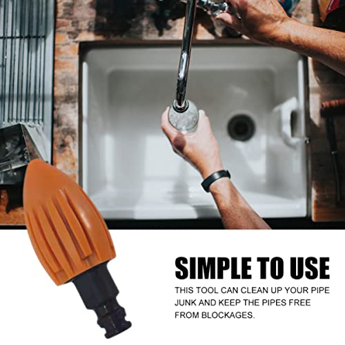 Angoily Head Garden Machine Accessories Clog Hose Black Flush Plastic Sewer Drain Connector Tools Orange Gutter Parts Water Flushing Nozzle Softer Washer Jetter Power Pressure Remover