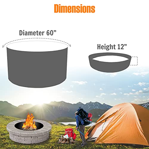 FEBTECH fire Rings for Outdoors Heavy Duty β fire Pit Ring 60 inch β Fire Pit Insert Round DIY fire Pit Liner - Above or In-Ground fire Ring for Outdoor Garden Patio Camping Bonfire