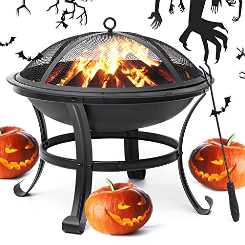 22inch BBQ Grill Outdoor Wood Burning Fire Pit Stove Garden Patio Wood Log Barbecue Grill Cooking Tools Outdoor Camping