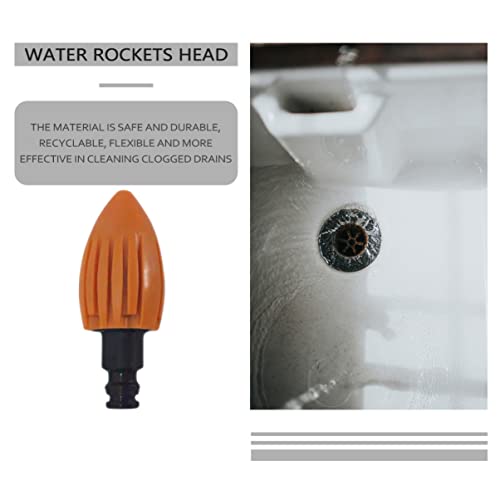 Angoily Head Garden Machine Accessories Clog Hose Black Flush Plastic Sewer Drain Connector Tools Orange Gutter Parts Water Flushing Nozzle Softer Washer Jetter Power Pressure Remover