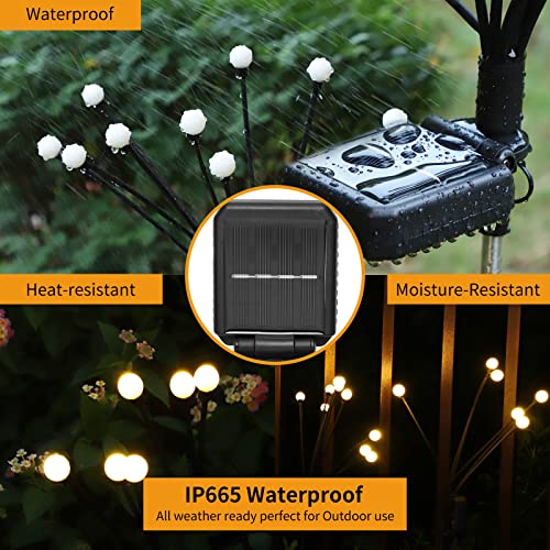 Solar Swaying Garden Lights,New Upgraded Solar Firefly Lights Outdoor Waterproof,Solar Vibrant Garden Decorative Lights for Yard Patio Walkway Pathway Courtyard,Warm Light 2 Pack