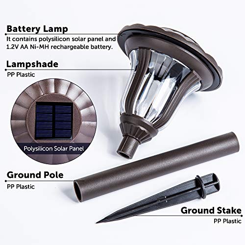 GIGALUMI Solar Pathway Lights, 8 Pack Bright Solar Garden Lights, Solar Powered Walkway Lights, Solar Lights Outdoor Waterproof Solar Path Lights for Yard, Patio, Driveway (Cold White)…