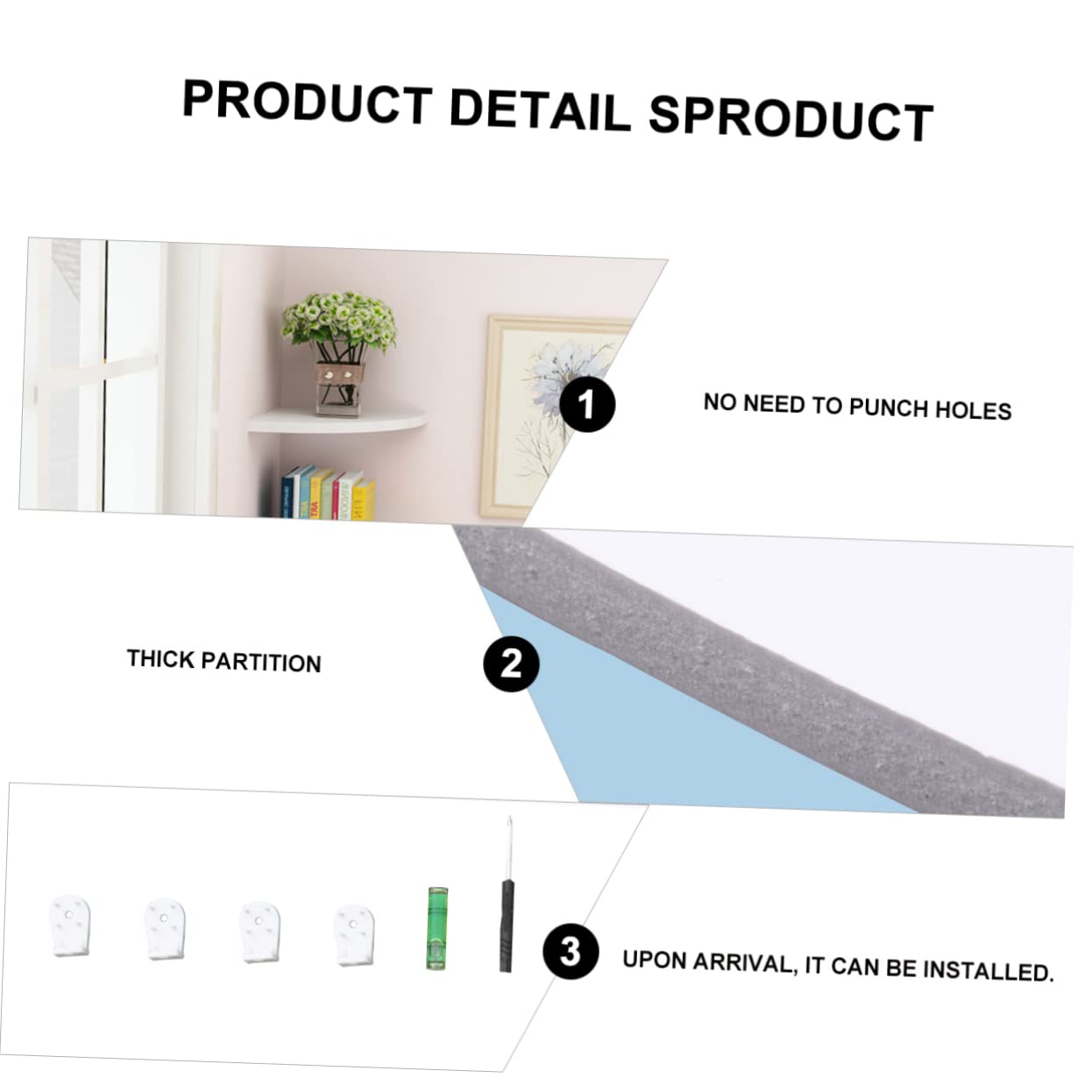 Garneck Wall Storage Rack Bathroom Shelves Wall Corner Storage Holder Floating Shelves Bathroom Display Shelf Bathroom Shelf Wall Shelf Triangle Fan Shaped Rack Sector Wall Bracket White